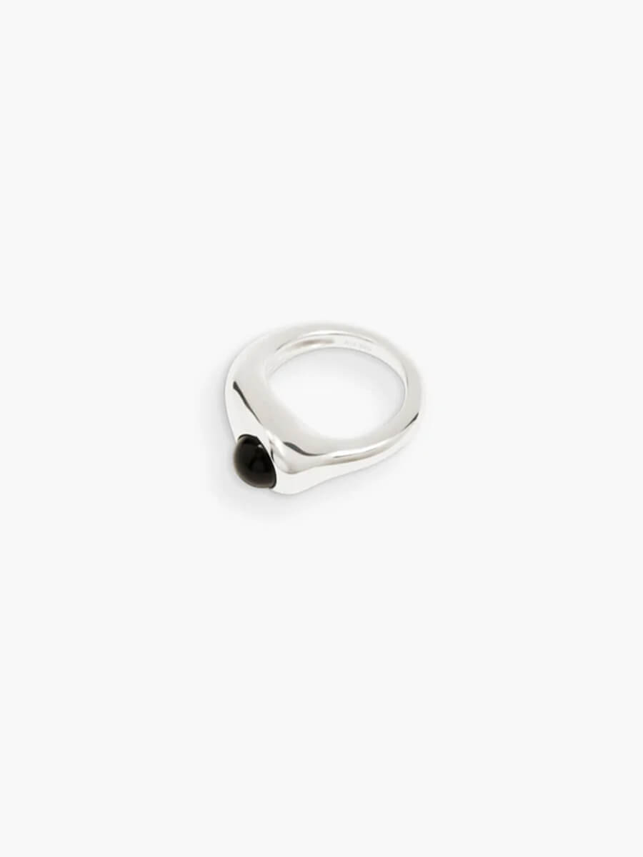 RAGBAG Dualism Onyx Ring - Silver/Black | Garmentory