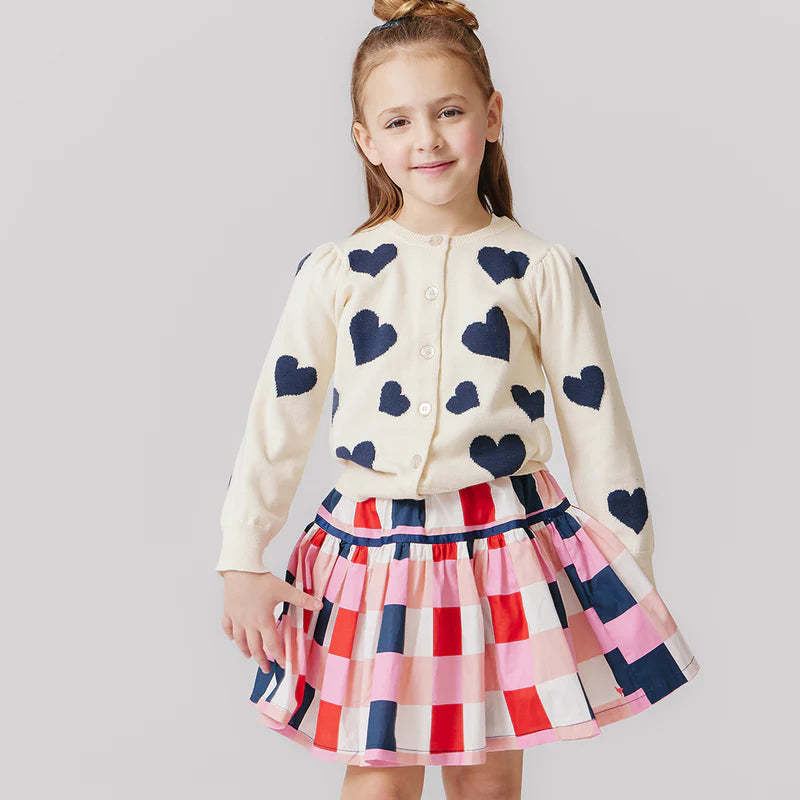 Kids Pink Chicken Constance Sweater - Navy Hearts | Garmentory