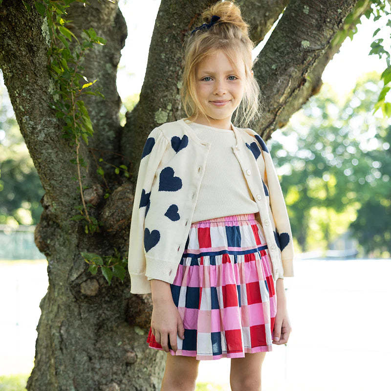 Kids Pink Chicken Constance Sweater - Navy Hearts | Garmentory