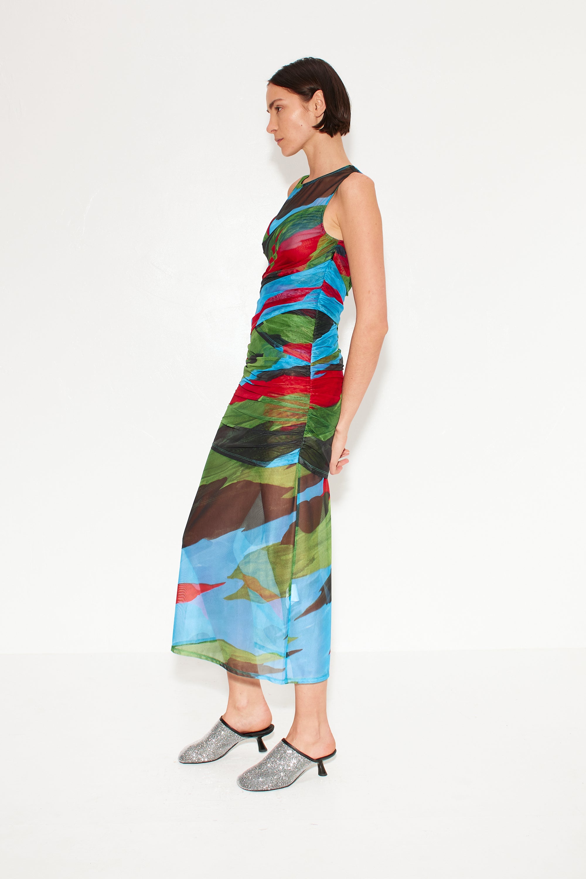 Simon Miller Kinny Mesh Dress - Painted Leaf | Garmentory