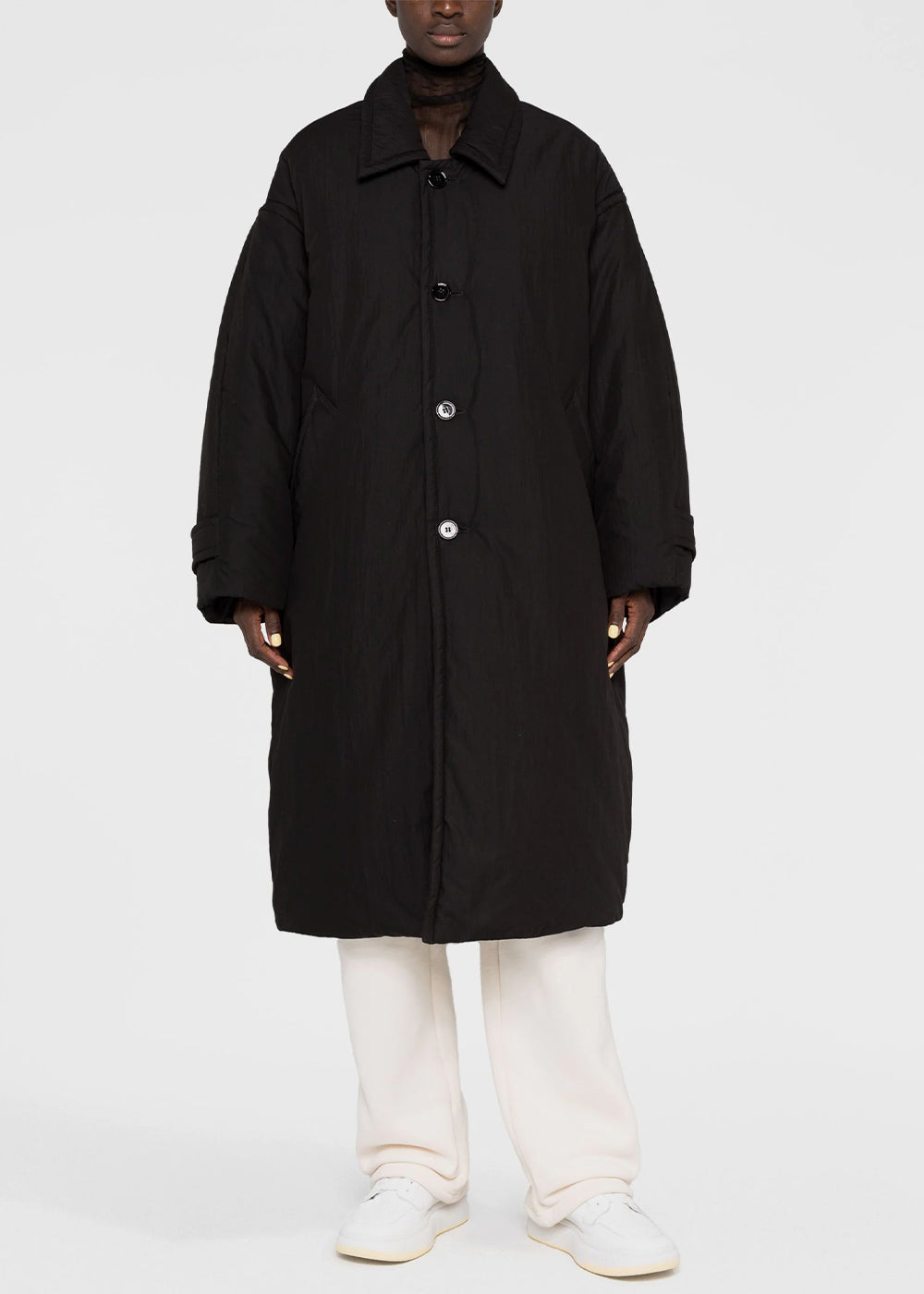 MM6 Maison Margiela Oversized Padded Coat - Black | Garmentory