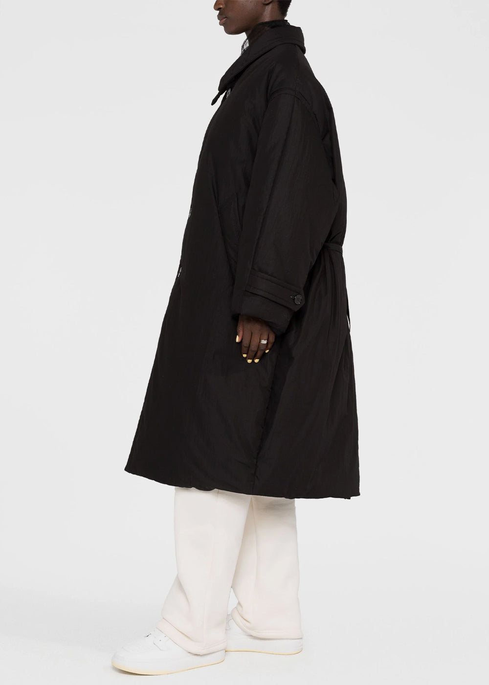 MM6 Maison Margiela Oversized Padded Coat - Black | Garmentory