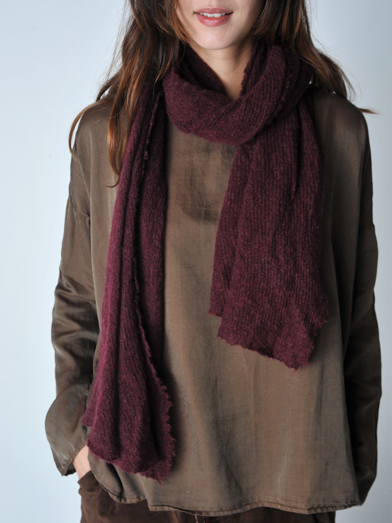 Botto Giuseppe Barre Knit Scarf - Burgundy Melange | Garmentory