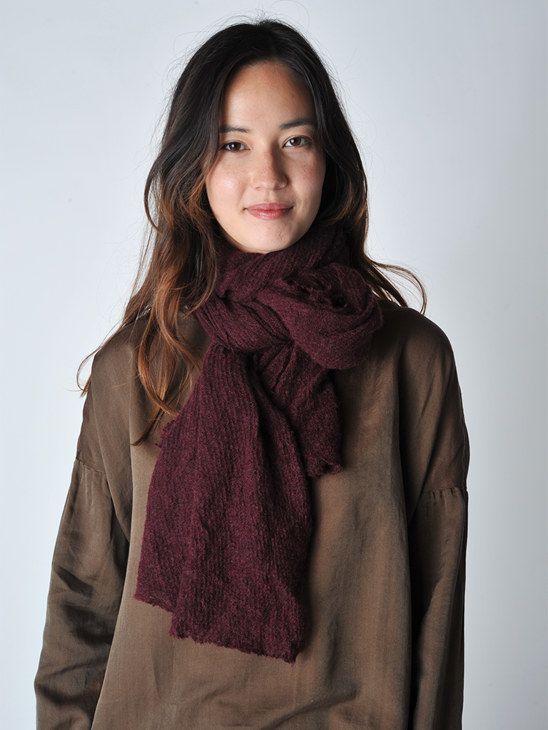 Botto Giuseppe Barre Knit Scarf - Burgundy Melange | Garmentory