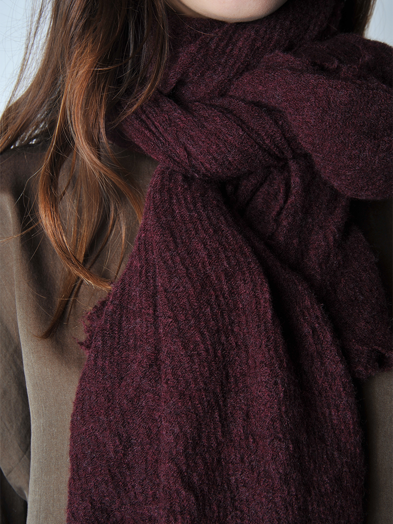 Botto Giuseppe Barre Knit Scarf - Burgundy Melange | Garmentory