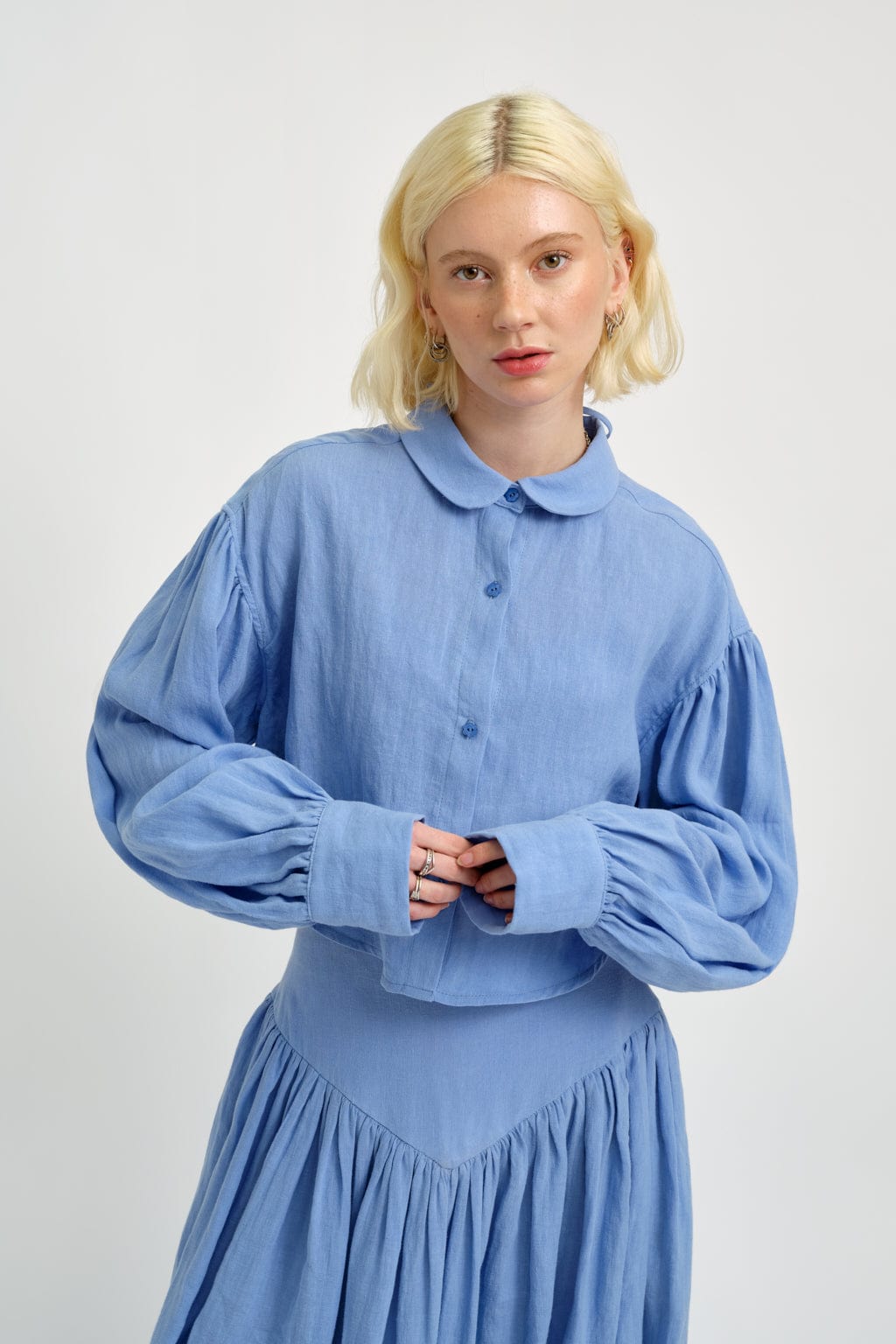 Eliza Faulkner Tabitha Shirt - Blue Linen | Garmentory
