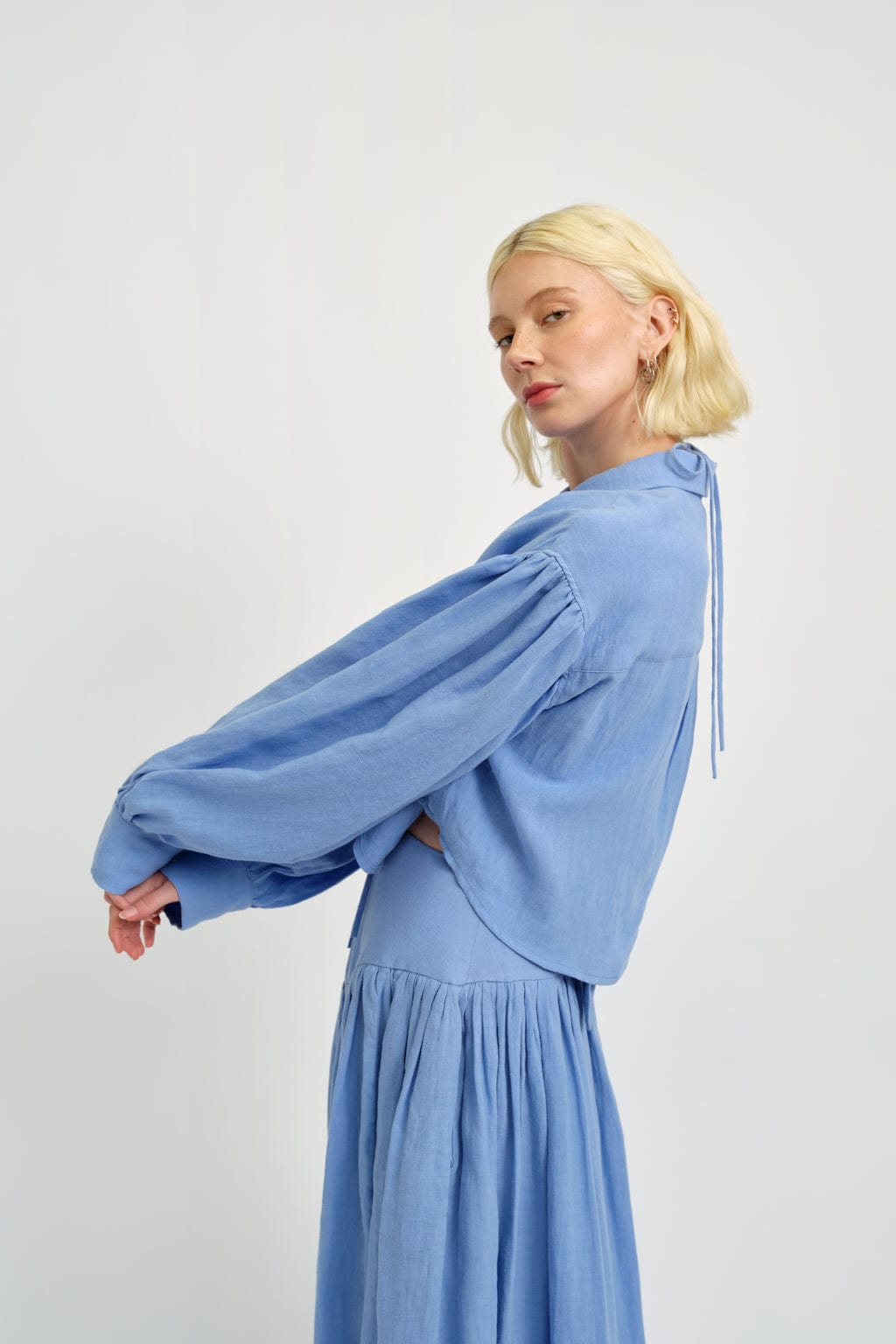 Eliza Faulkner Tabitha Shirt - Blue Linen | Garmentory