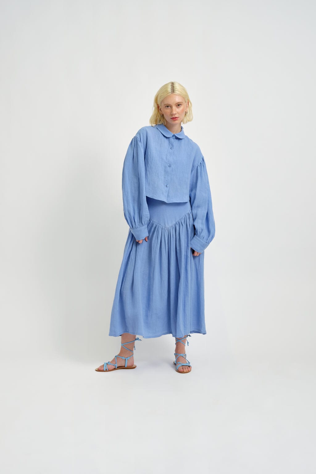 Eliza Faulkner Tabitha Shirt - Blue Linen | Garmentory