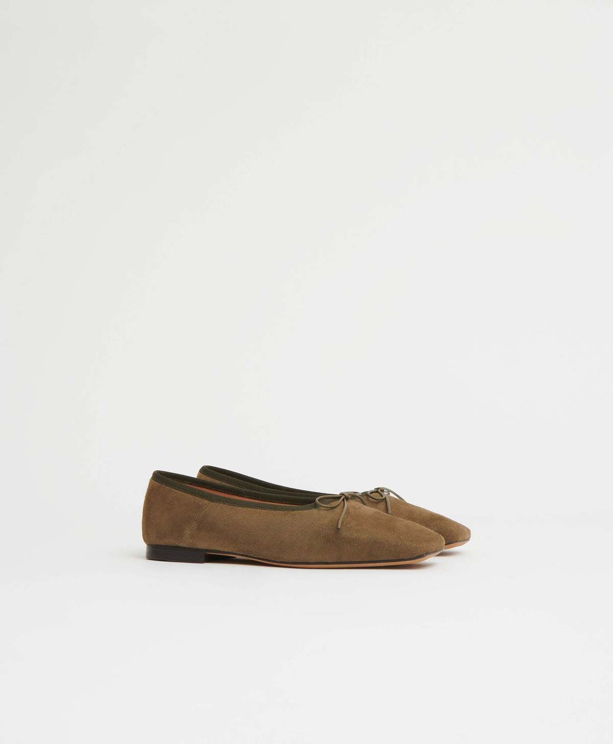 Mabel and Moss Mansur Gavriel Square Toe Ballerina Flat Shoes - Bamboo ...