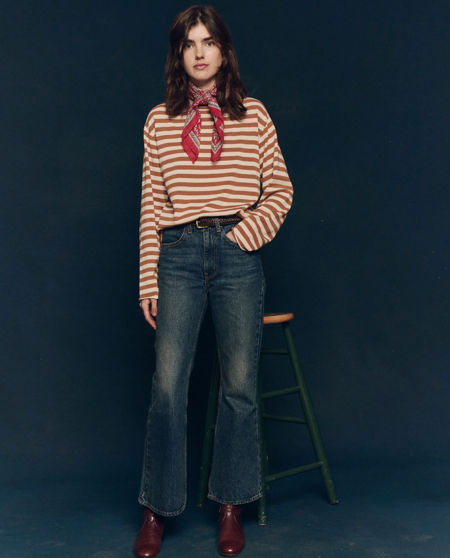 The Great The Sailor Sweater - Camel Stripe | Garmentory