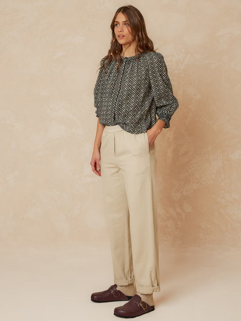 Indi & Cold Batik Blouse - Black/Stone | Garmentory