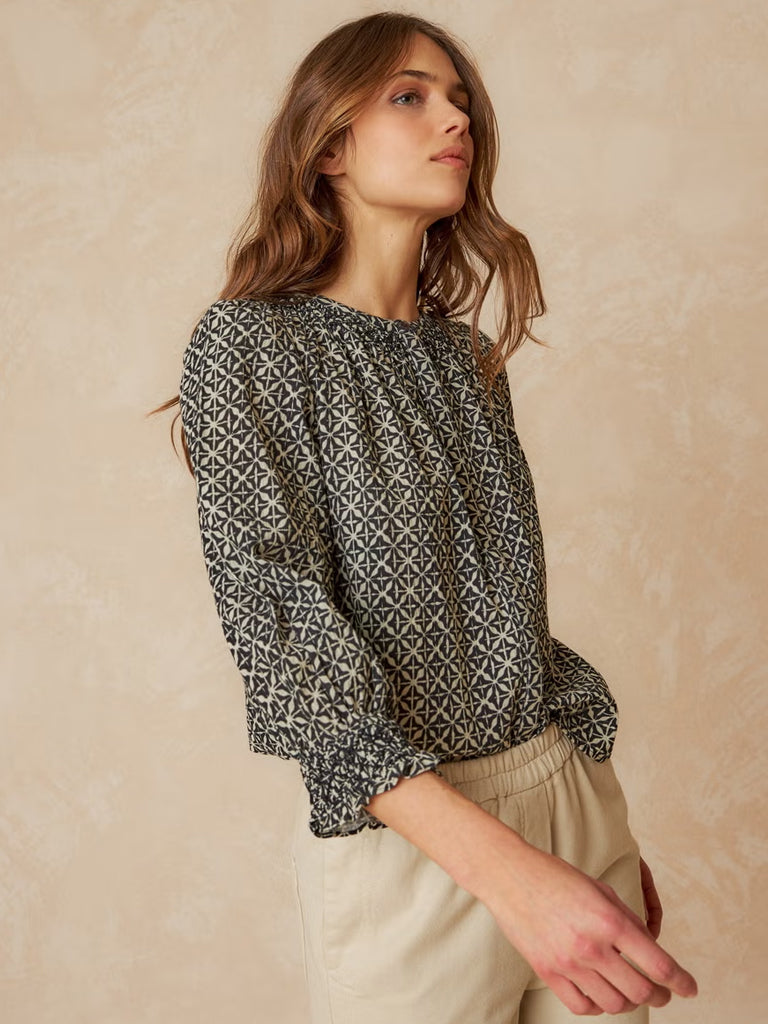 Indi & Cold Batik Blouse - Black/Stone | Garmentory