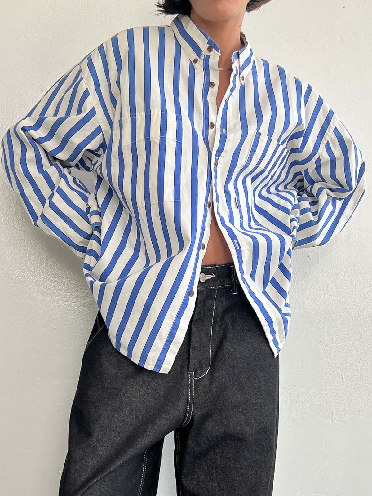 Vintage Button Down - Vertical Blue Stripes | Garmentory