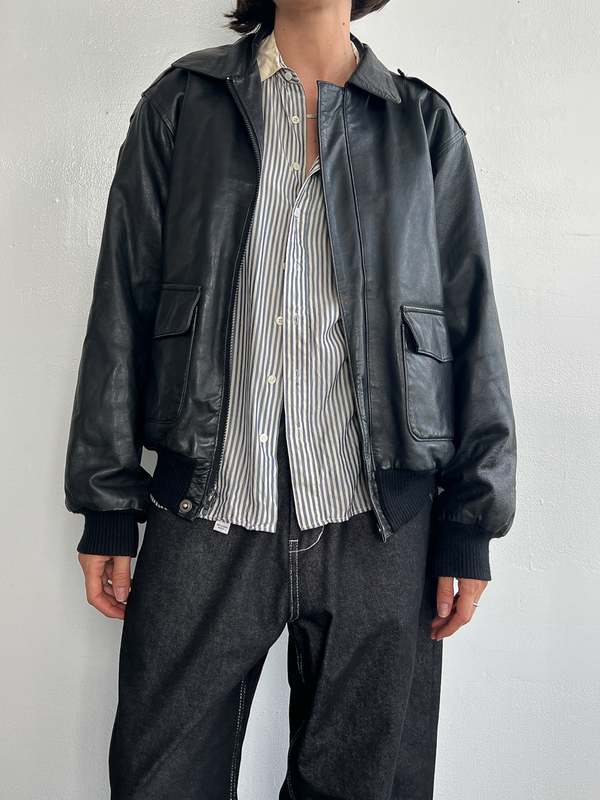 Vintage Aviator Jacket - Black | Garmentory