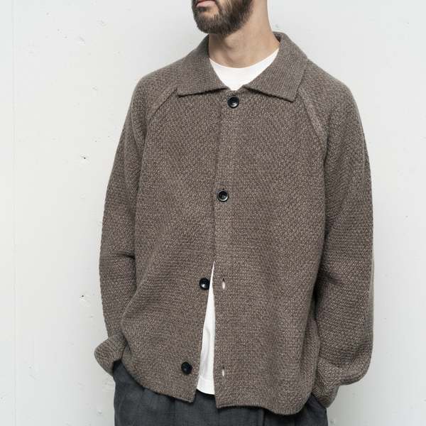 Still By Hand 5G Knitted Blouson - Greige | Garmentory