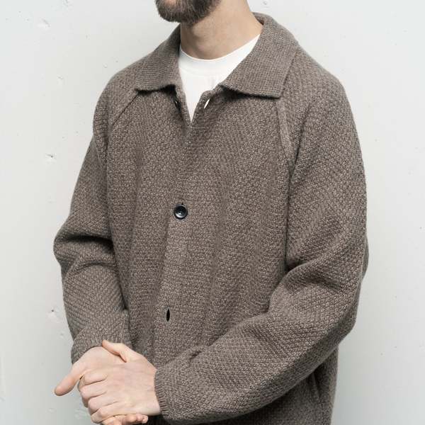 Still By Hand 5G Knitted Blouson - Greige | Garmentory