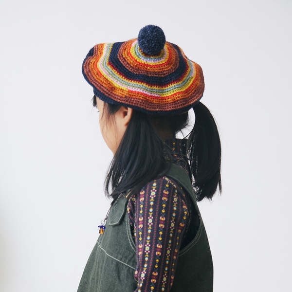 Kids Misha & Puff Terrene Tam Hat - Ink Multicolour | Garmentory