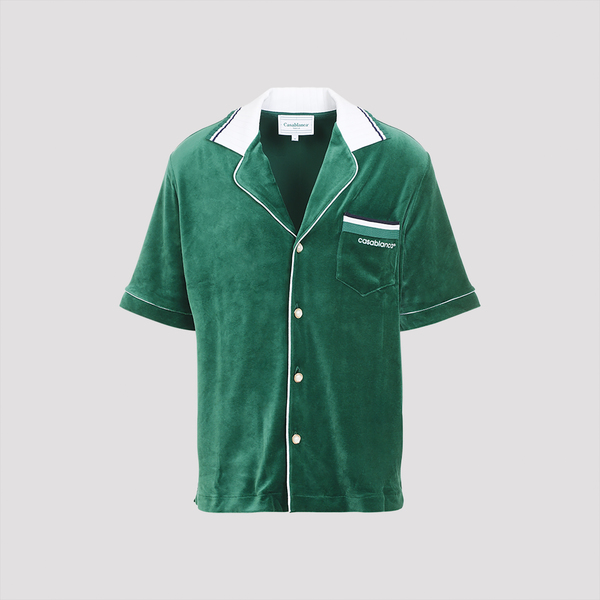 Casablanca Ss Velour Shirt - Evergreen | Garmentory
