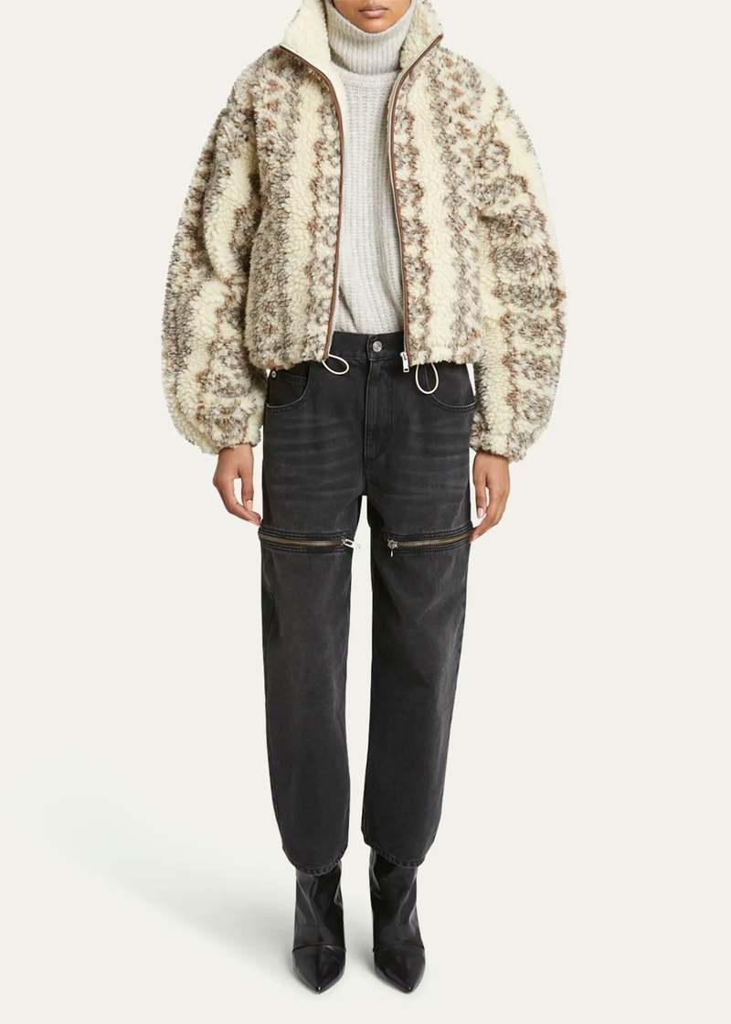 Isabel Marant toile Mackensey Jacket - Ecru / Brown | Garmentory