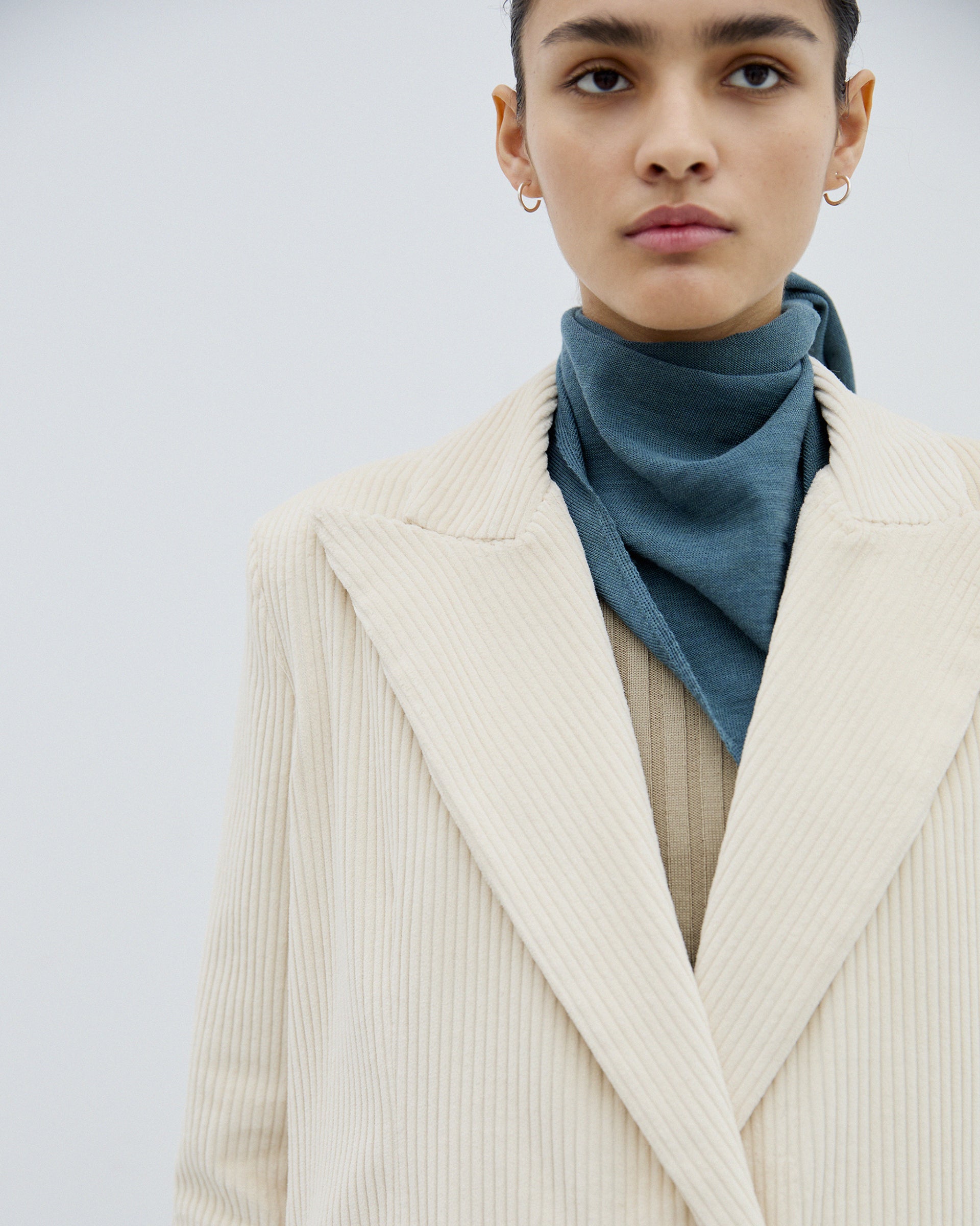 Diarte Triangle Wool Bandana - Teal | Garmentory