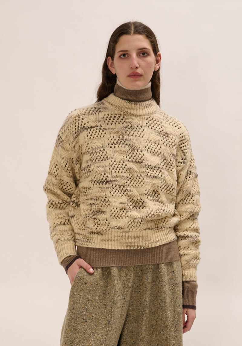 demylee Clover Wool Sweater - Marble Brown | Garmentory