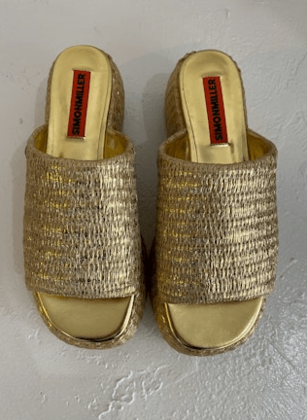 Simon Miller Metallic Raffia Cloudy Platform Sandal - Gold/Natural ...
