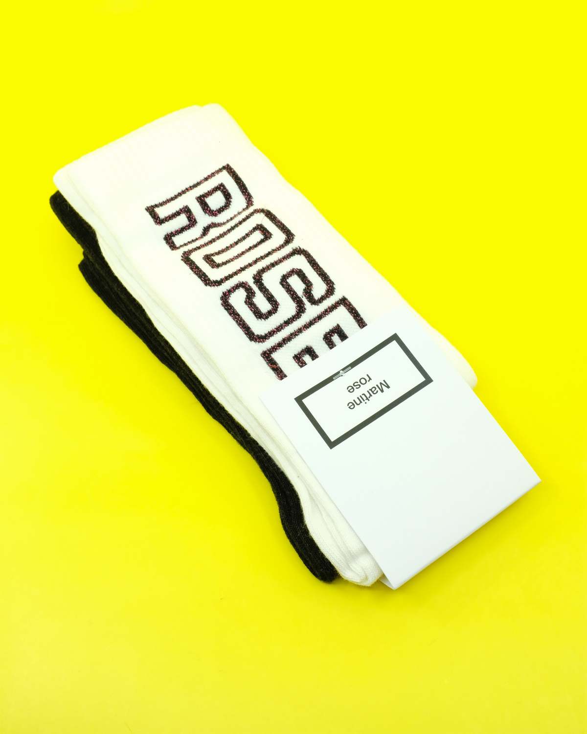 Martine Rose 2-Pack Fluffy Sock - Black/White | Garmentory