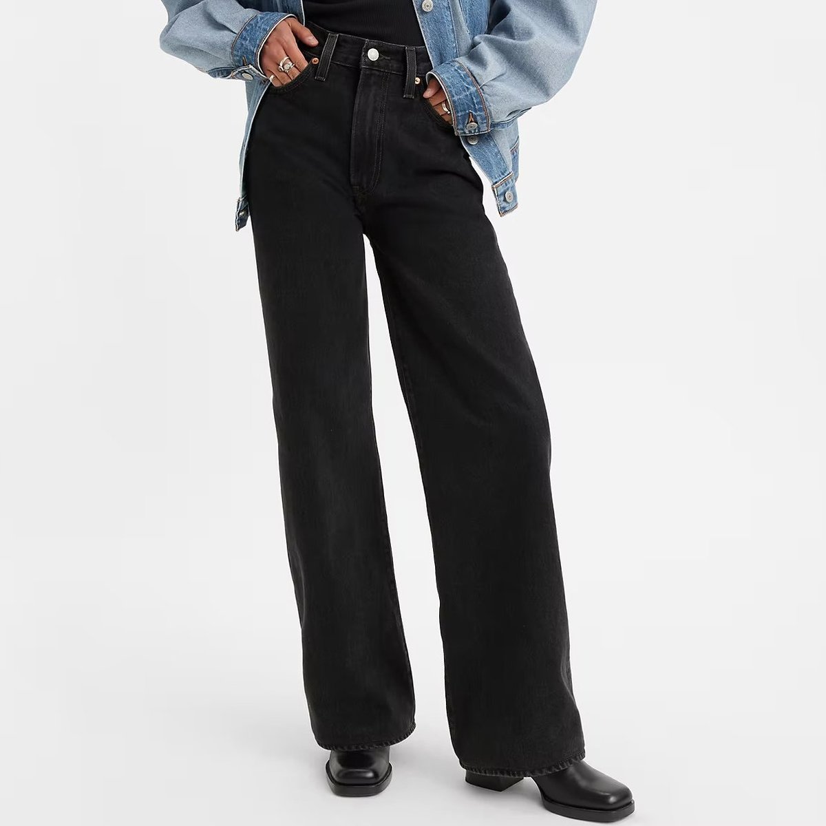 Levi's Ribcage Ribcage Wide Leg Rosie Posie PROMO Jeans - Black ...