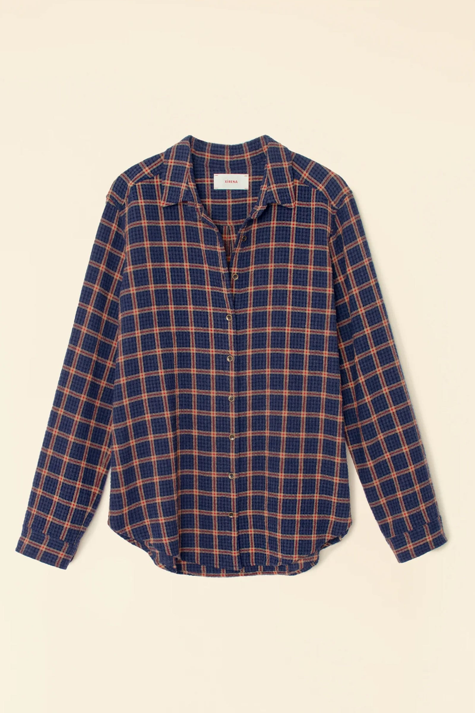 Xirena Evan Shirt - Navy/Brick | Garmentory