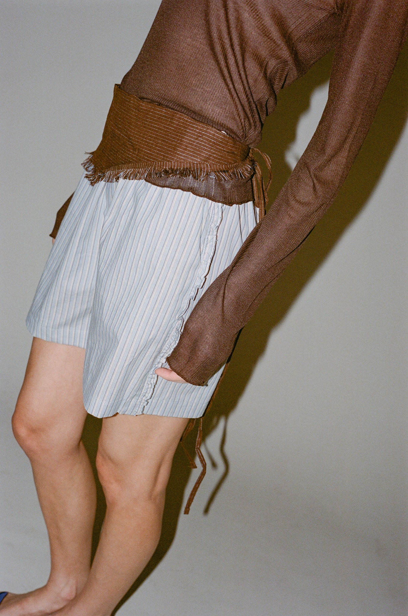 Deiji Studios Linen Fray Belt - Royal Stripe | Garmentory