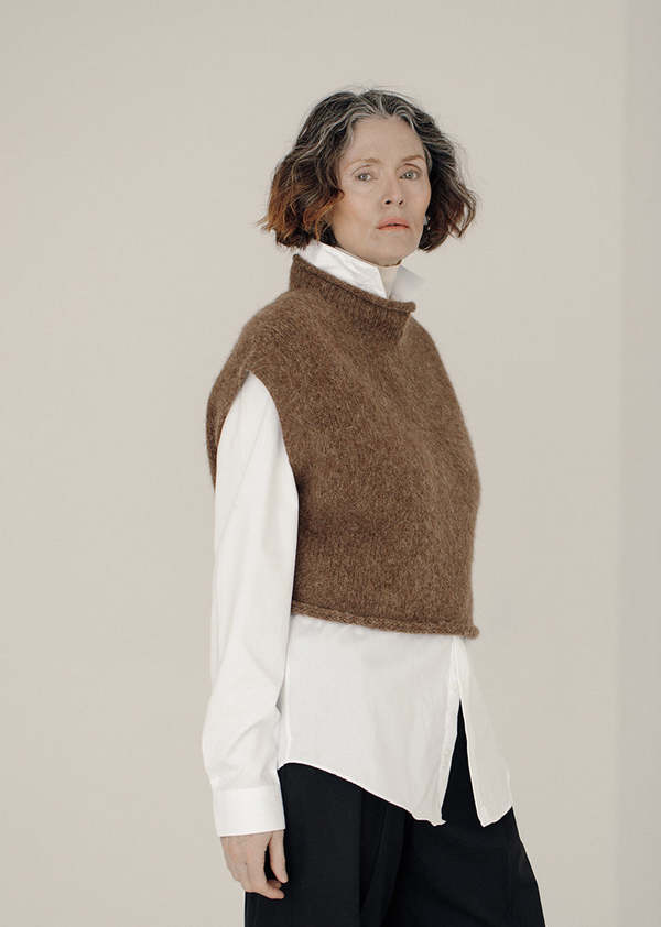 Bare Knitwear Iris Vest - Saddle | Garmentory