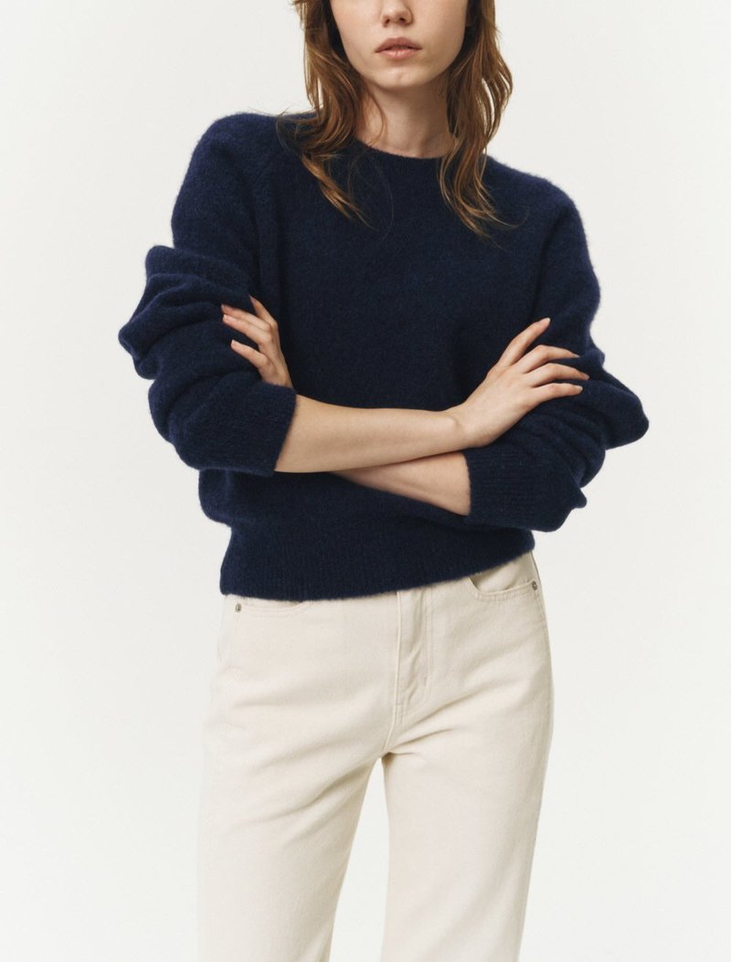 Dunst Wool Sweater - Marled Navy Blue | Garmentory