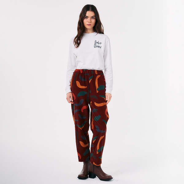 Bobo Choses Woman Cocoon Pants - Brushstrokes Print Brown | Garmentory