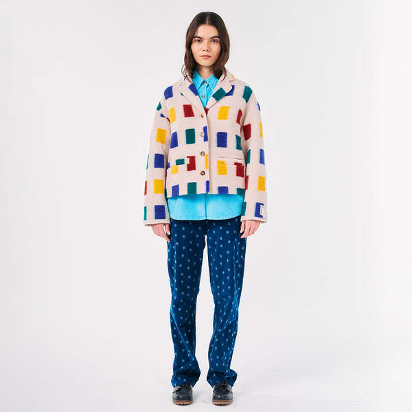 Bobo Choses Woman Jacquard Jacket - Colour Game Print Cream | Garmentory