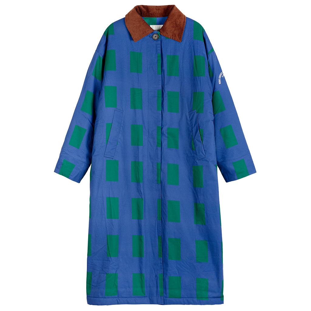 Bobo Choses Woman Long Coat - Colour Game Print Blue | Garmentory