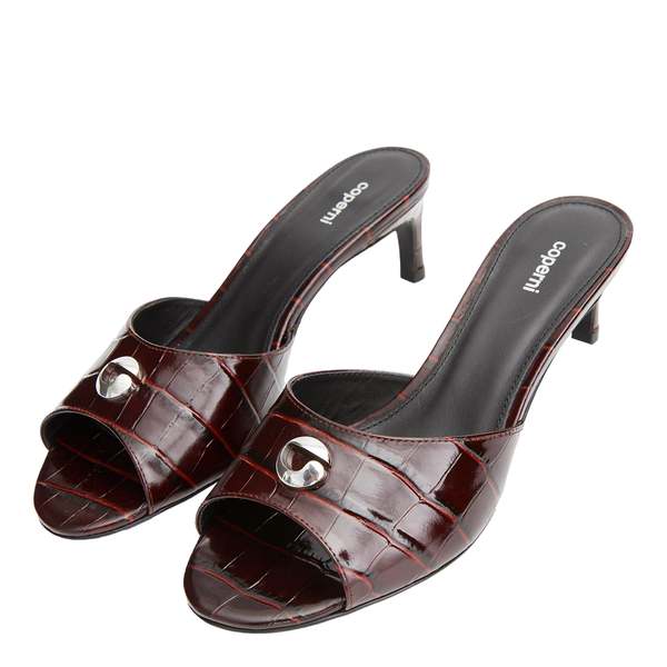 Coperni Croco Low Logo Mule - Brown | Garmentory