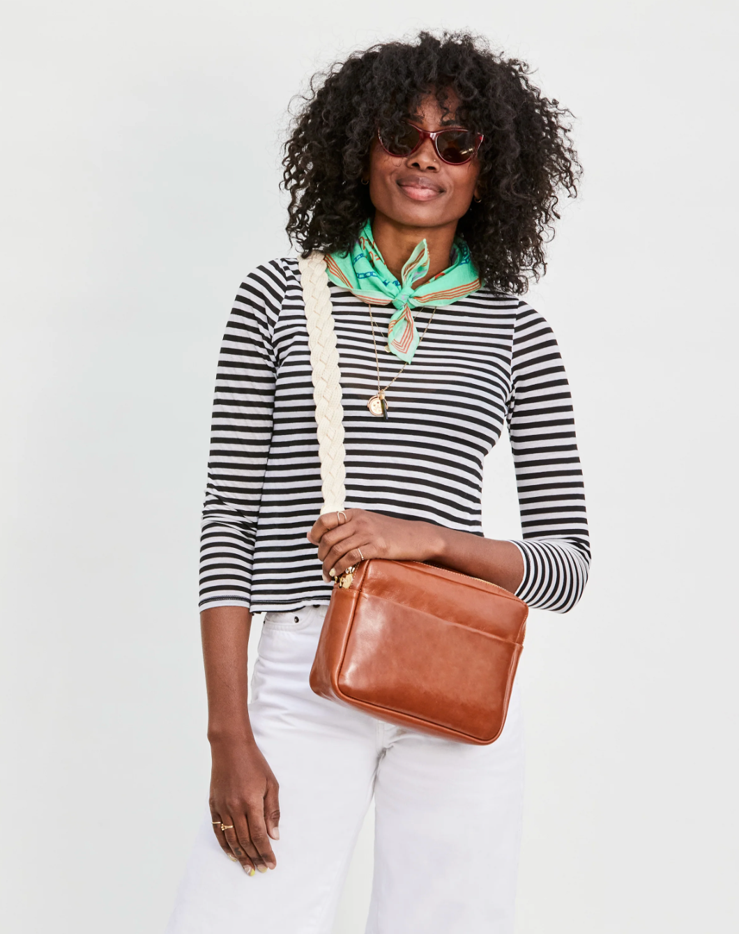 Clare V. Crossbody Strap - Cream Braided Rope | Garmentory