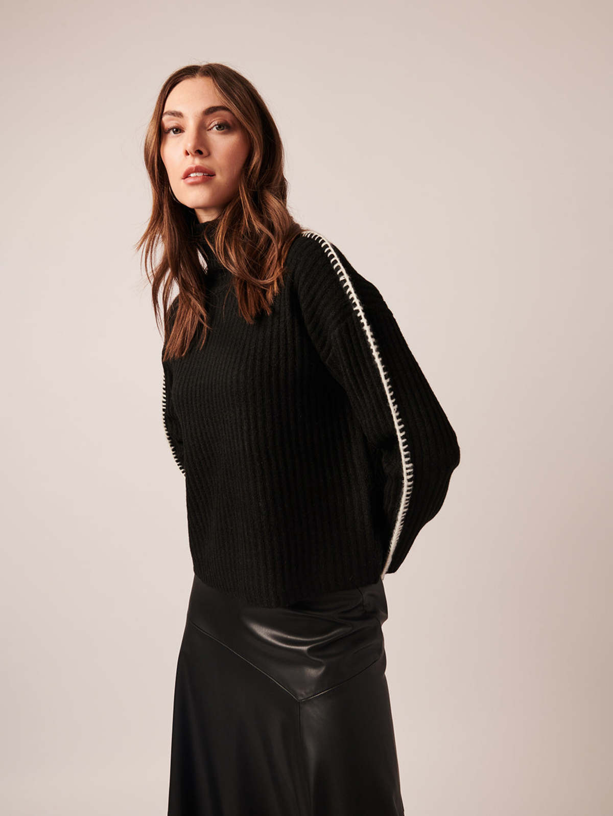 Line the Label Trinity Turtleneck - Nightfall Raven | Garmentory