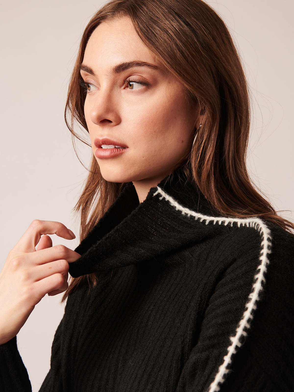 Line the Label Trinity Turtleneck - Nightfall Raven | Garmentory