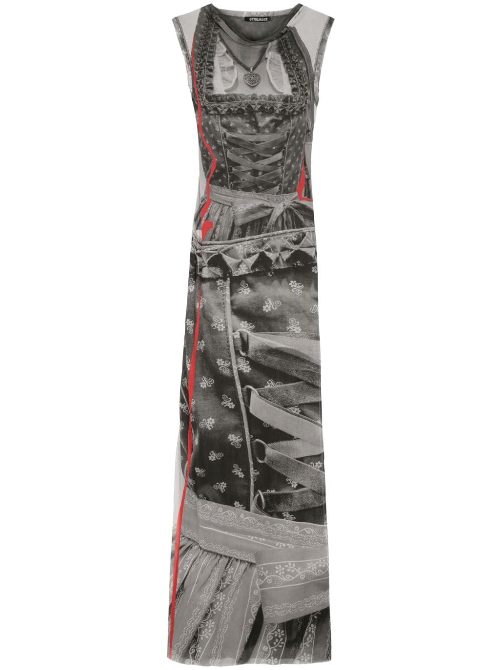 Ottolinger Mesh Maxi Dress - Dirndl Print | Garmentory