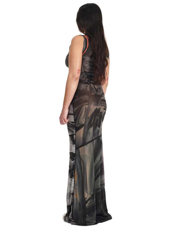 Ottolinger Mesh Maxi Dress - Dirndl Print | Garmentory