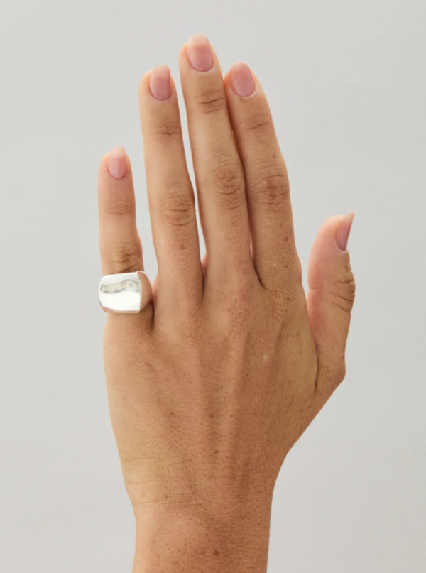 Hernán Herdez Chunky Wave Pinky Ring Sterling Silver Garmentory