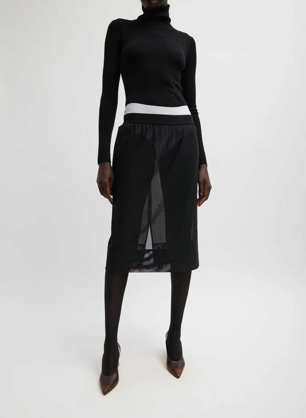 Tibi Power Mesh Skirt - Black | Garmentory