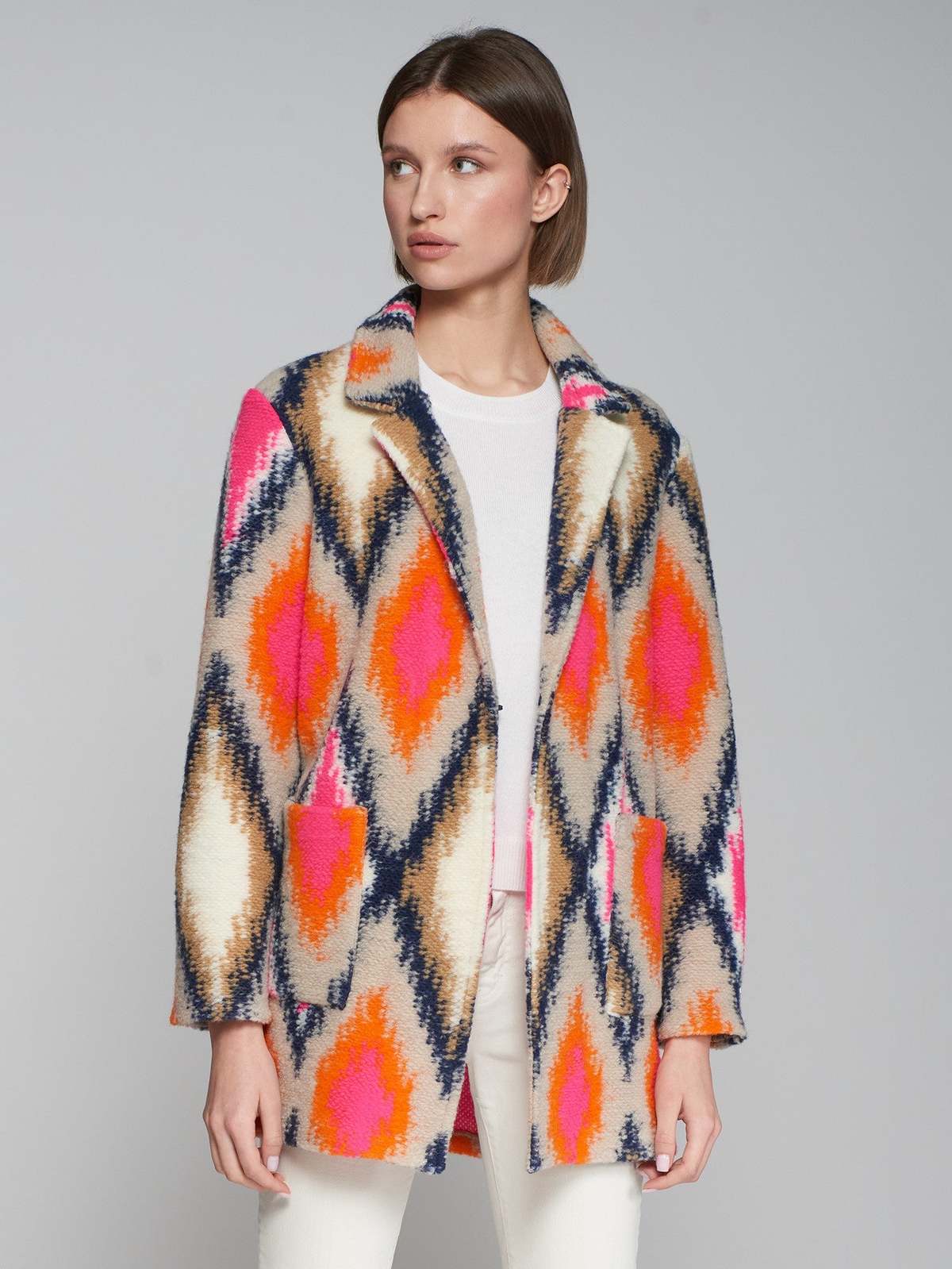 Vilagallo Ikat Pattern Coat - Ikat Lana Punto | Garmentory