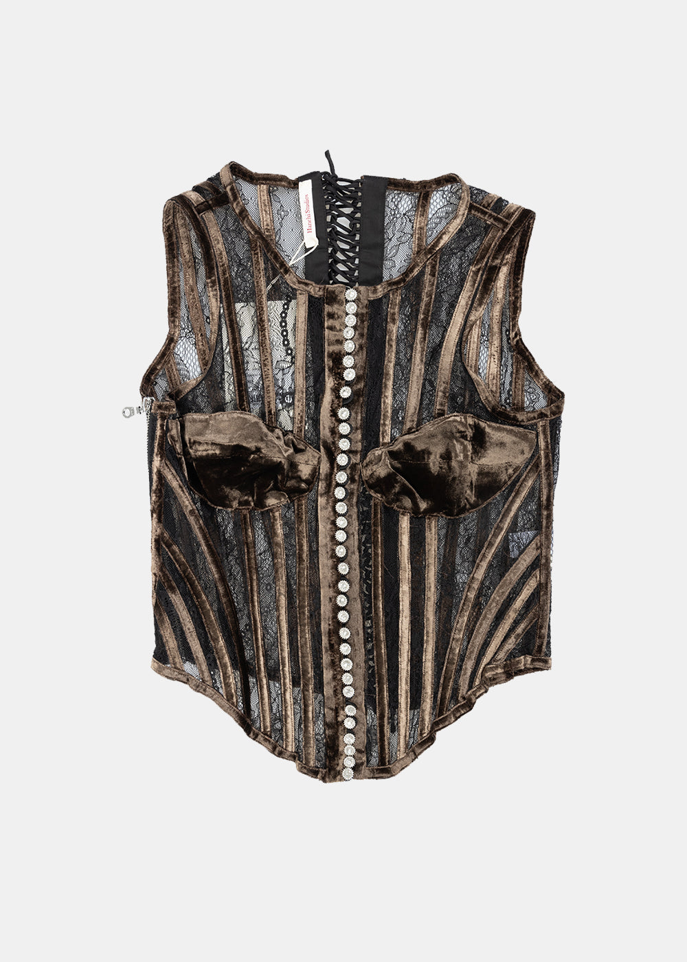 Hanchi Studios Lace Corset - Brown | Garmentory