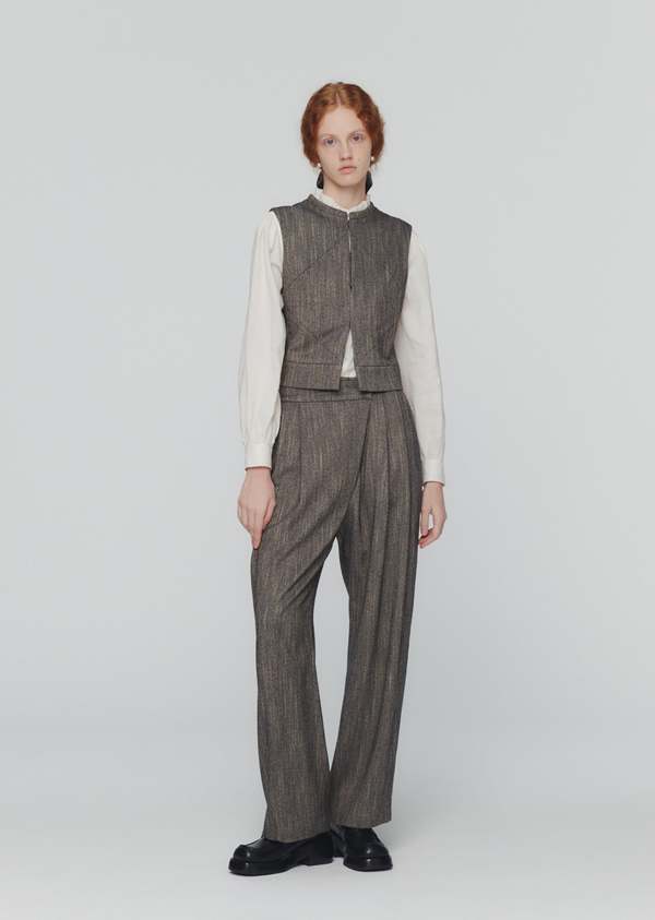 Amomento Wool Two Tuck Wrap Pants | Garmentory