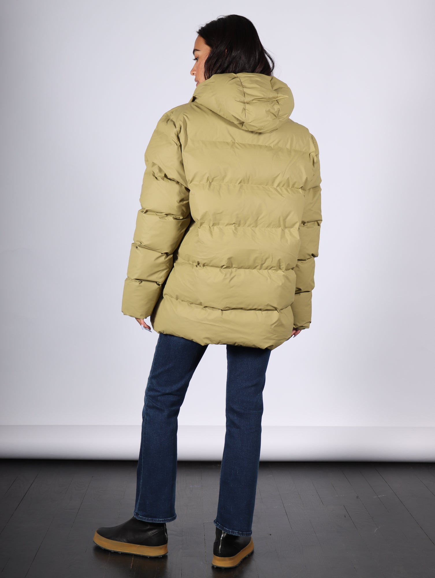 Rains Alta Puffer Jacket - Khaki | Garmentory