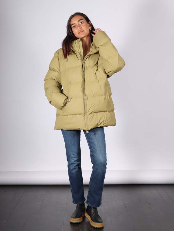 Rains Alta Puffer Jacket - Khaki | Garmentory