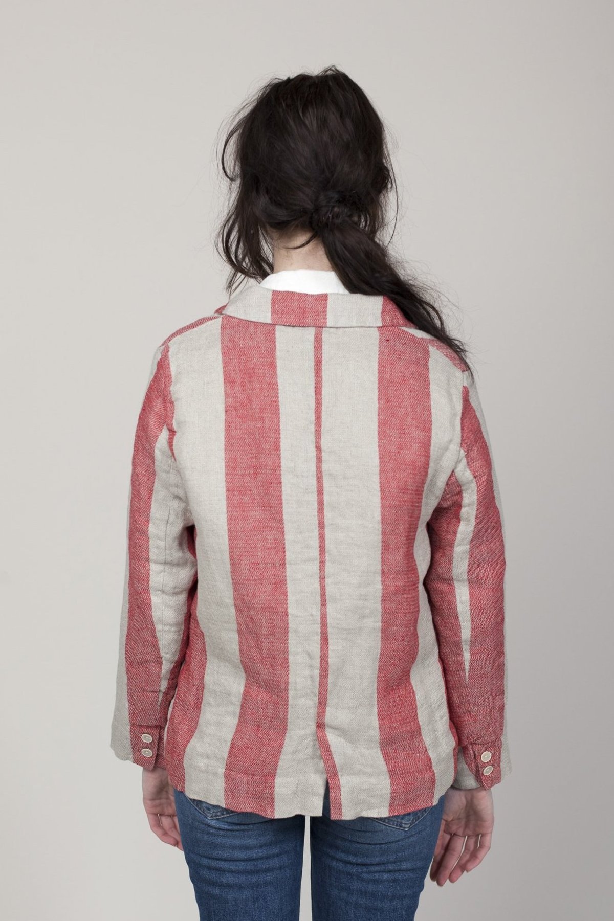 Butcher Linen Jacket - Red Stripe | Garmentory