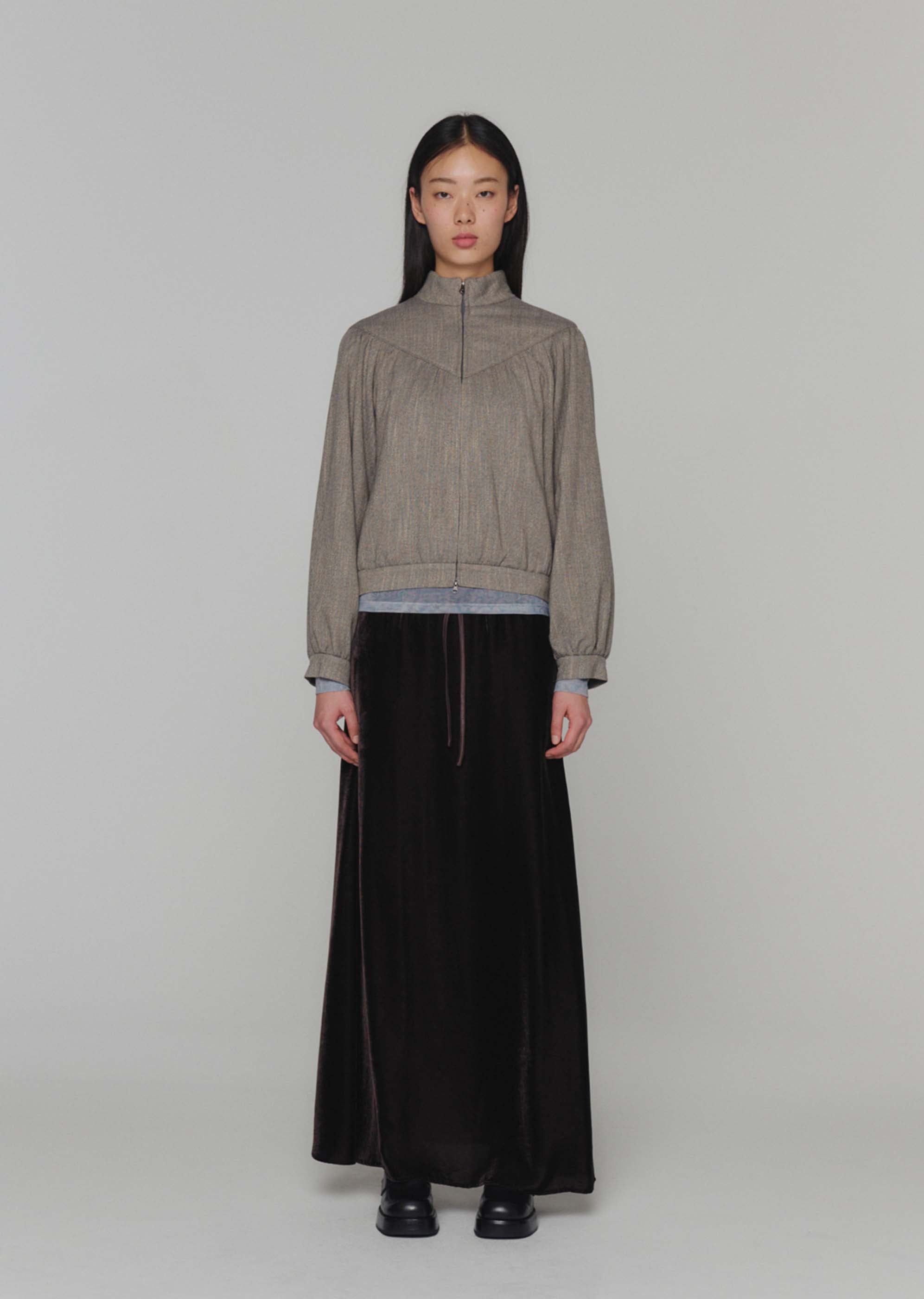 AMOMENTO Track Jacket - Grey Tweed | Garmentory